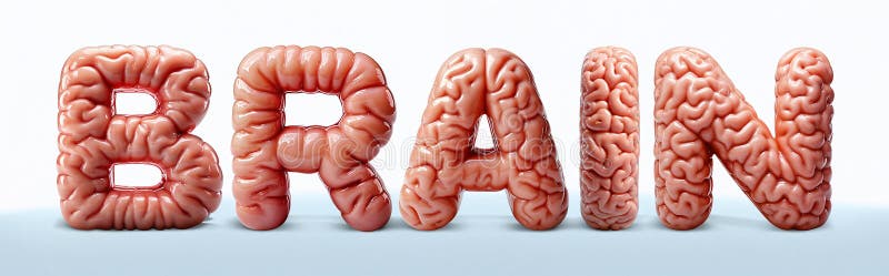 BRAIN Font with Texture and Appearance that Mimics the Convoluted, Wrinkled Surface of the Human ...