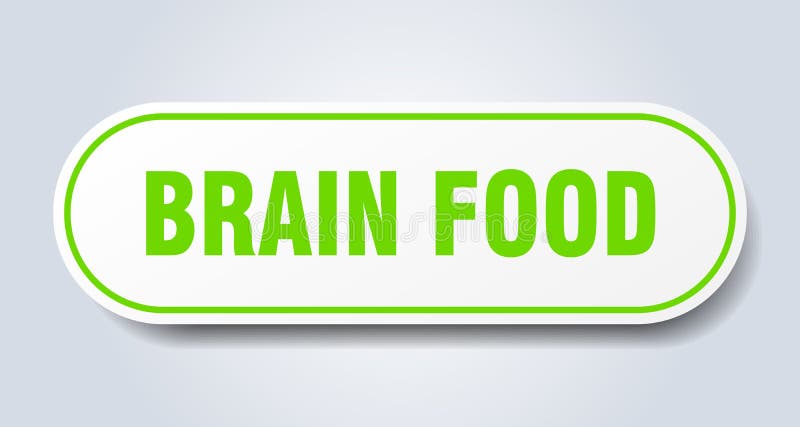 Brain Food Sign. Rounded Isolated Button. White Sticker Stock Vector ...