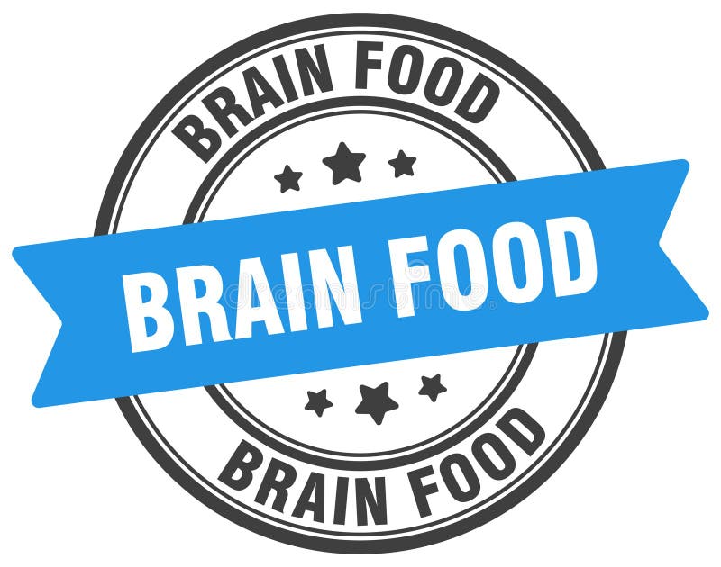 Brain Food Stamp. Brain Food Label on Transparent Background. Round ...