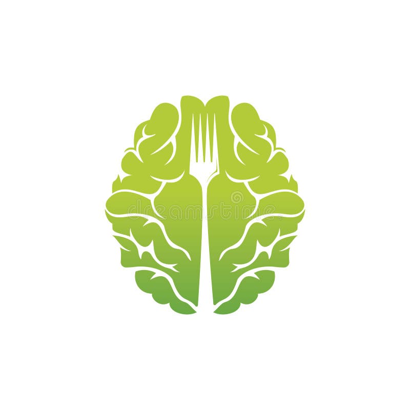 Brain Food Vector Logo Design. Stock Vector - Illustration of cookery ...
