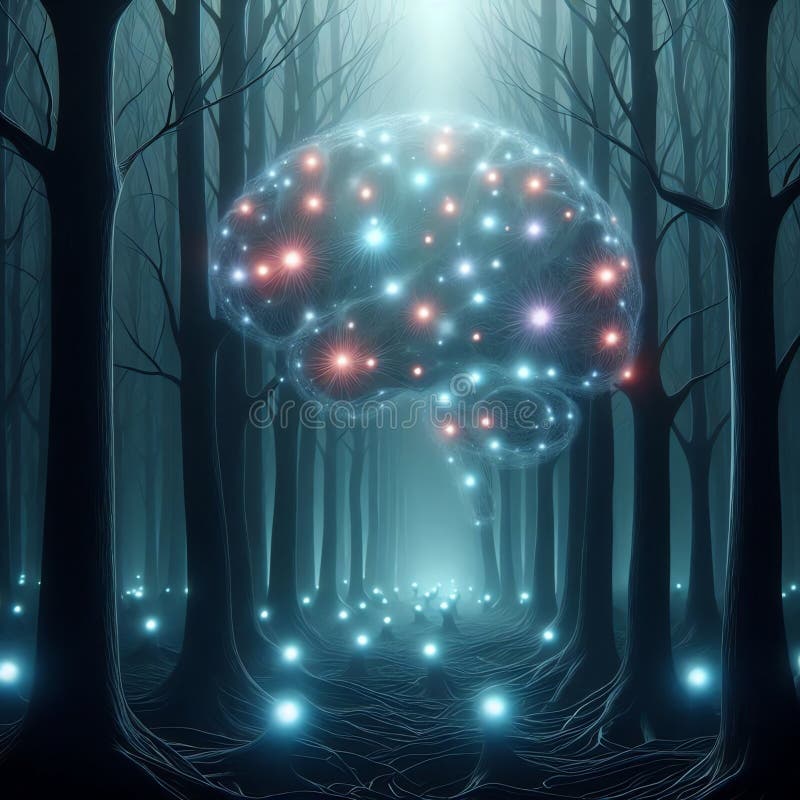 A Brain Forest Where Thoughts Manifest As Tiny Bioluminescent Creatures ...