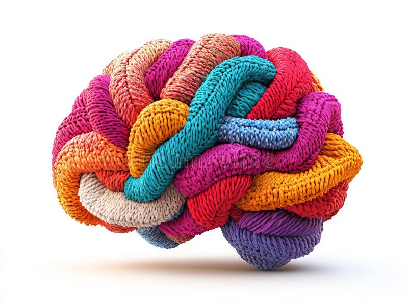 A Brain Formed by Colorful, Interlaced Yarn Symbolizes Creativity ...