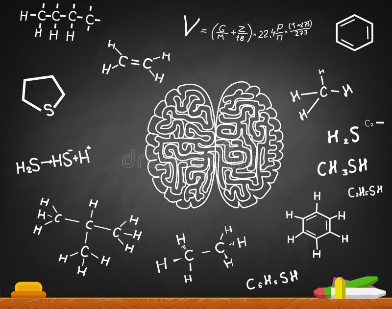 Brain and formulas stock vector. Illustration of intelligence - 110532428