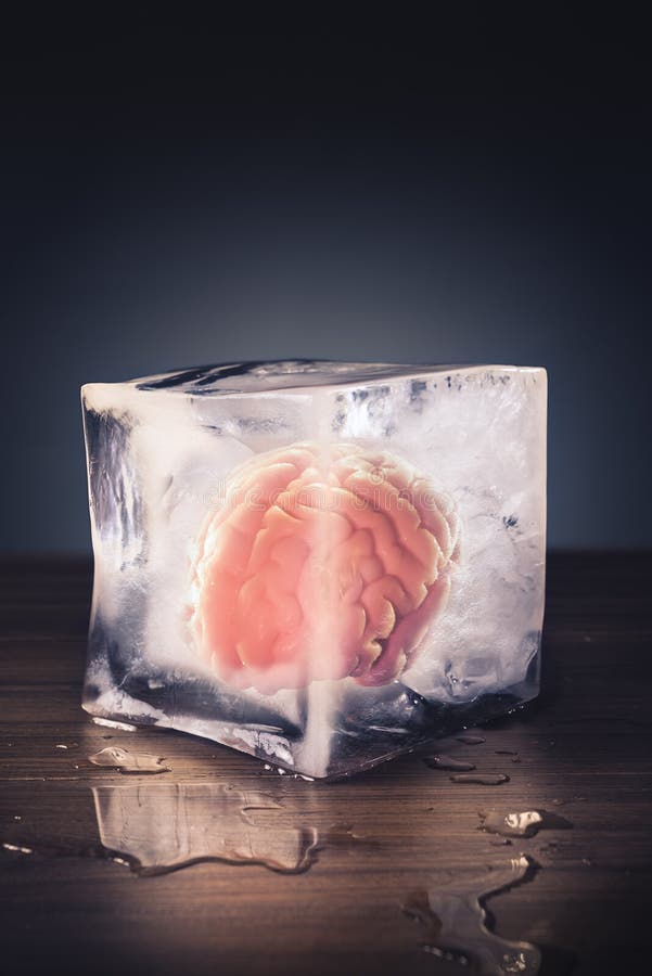 Brain Freeze Concept with Dramatic Lighting Stock Photo - Image of ...