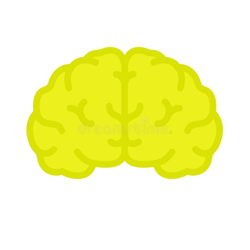 Brain front view icon stock vector. Illustration of body - 89183850