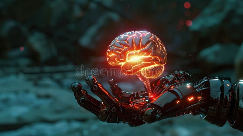 Brain Function Concept with Neural Signals and Active Thought Process ...