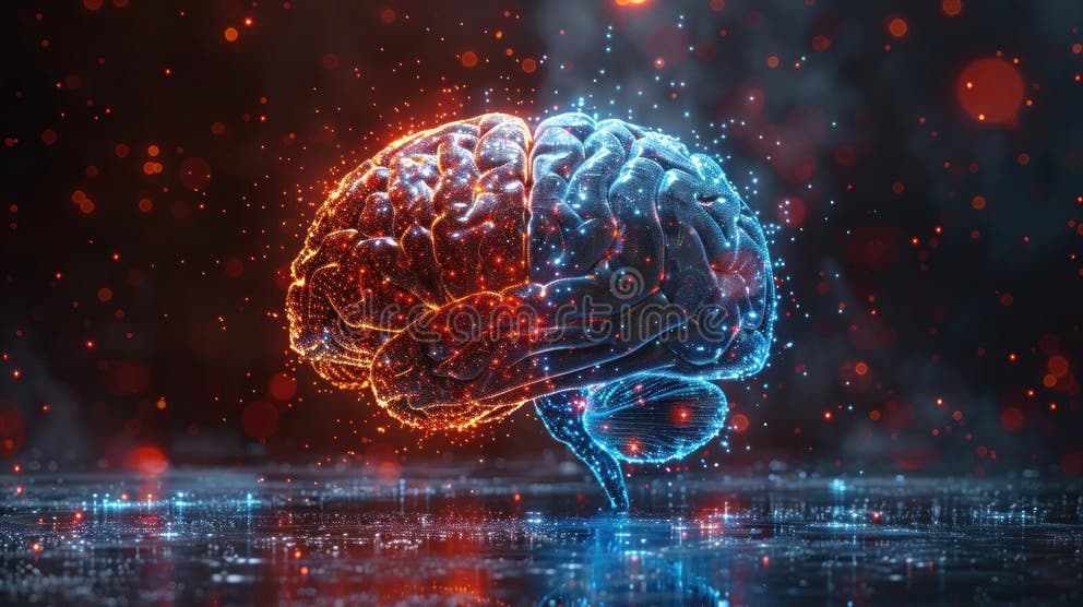 Brain Function Illustration: Left and Right Hemisphere Concept Stock ...