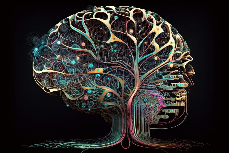Brain of Future with Neural Connections. Concept of Artificial ...