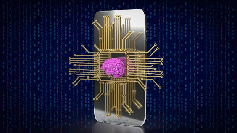 The Brain and it Gadget for Ai or Machine Learning Concept 3d Rendering ...