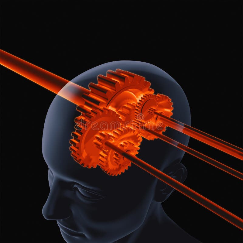 The Brain is Thinking (CPU) Stock Illustration - Illustration of ...