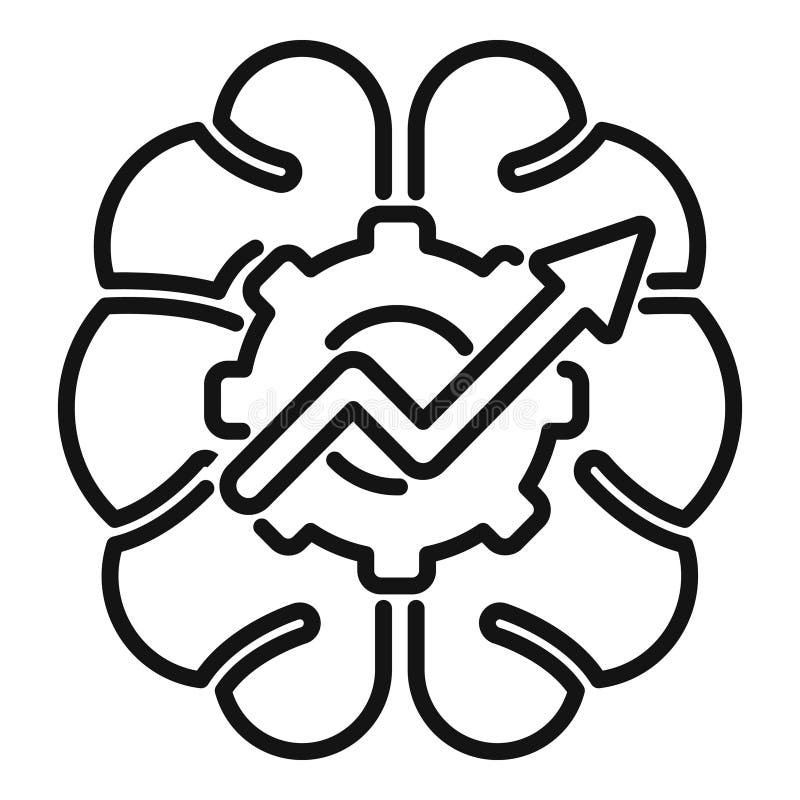 Brain Gear Arrow Growing Chart Representing Successful Thinking Process ...