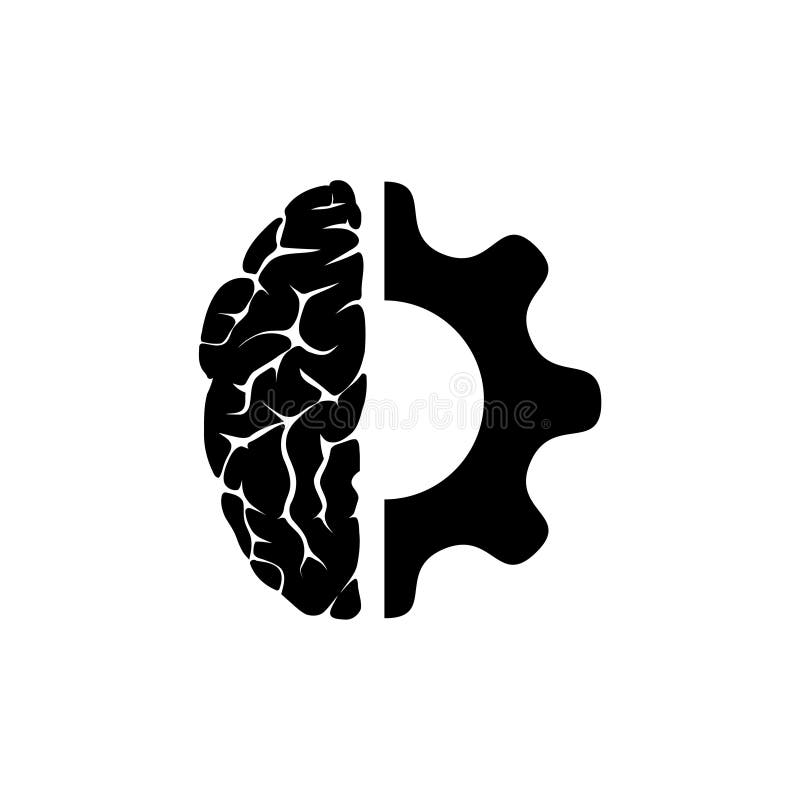Brain and Gear Cog Logo Icon Stock Vector - Illustration of identity ...