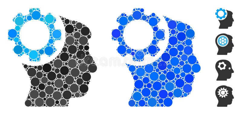 Brain Gear Composition Icon of Circles Stock Illustration ...