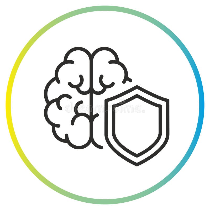 Brain with Shield Icon, Mental Health Protection, Save Mental Health ...