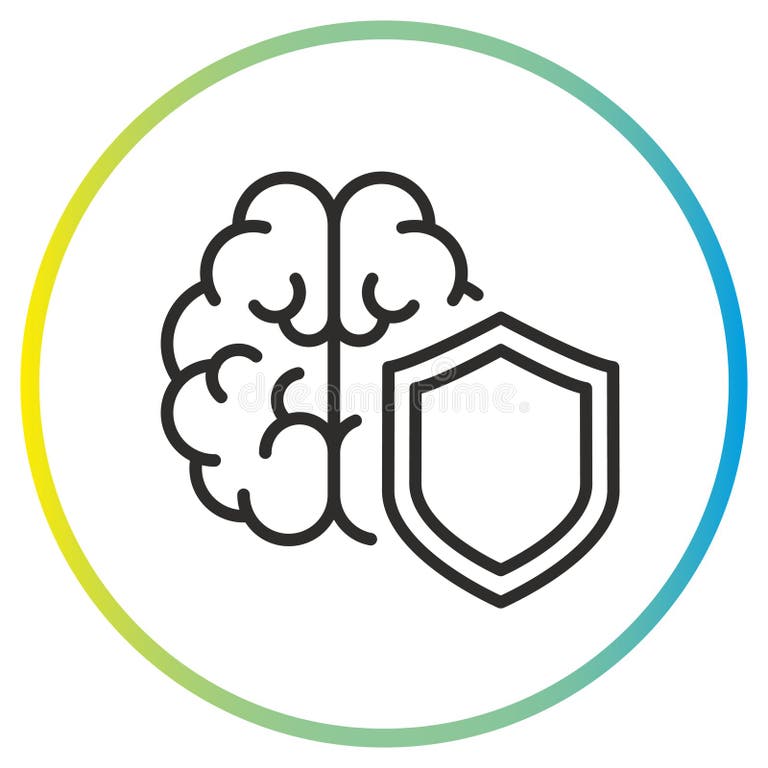 Brain with Shield Icon, Mental Health Protection, Save Mental Health ...