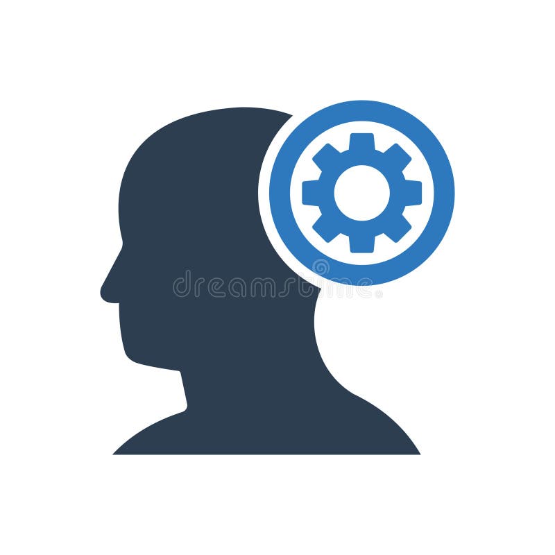 Brain Gear Icon - Intelligence Icon Stock Illustration - Illustration ...