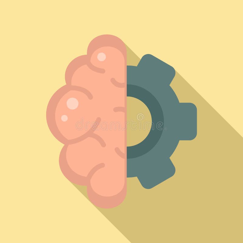 Gear Brain Ai Icon, Simple Style Stock Vector - Illustration of ...