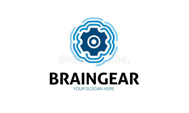 Brain Gear Logo stock illustration. Illustration of simple - 92921562
