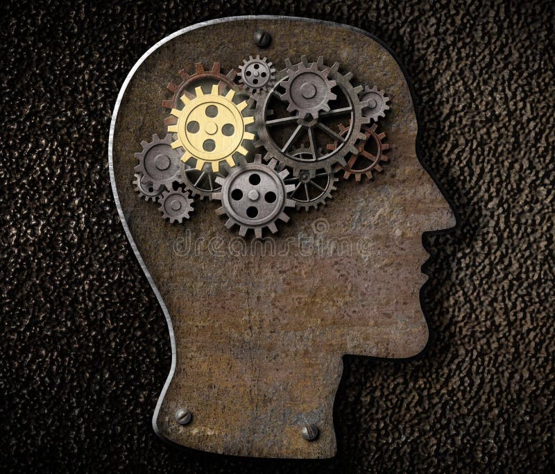 Brain Gears and Cogs Made from Rusty Metal Stock Illustration ...