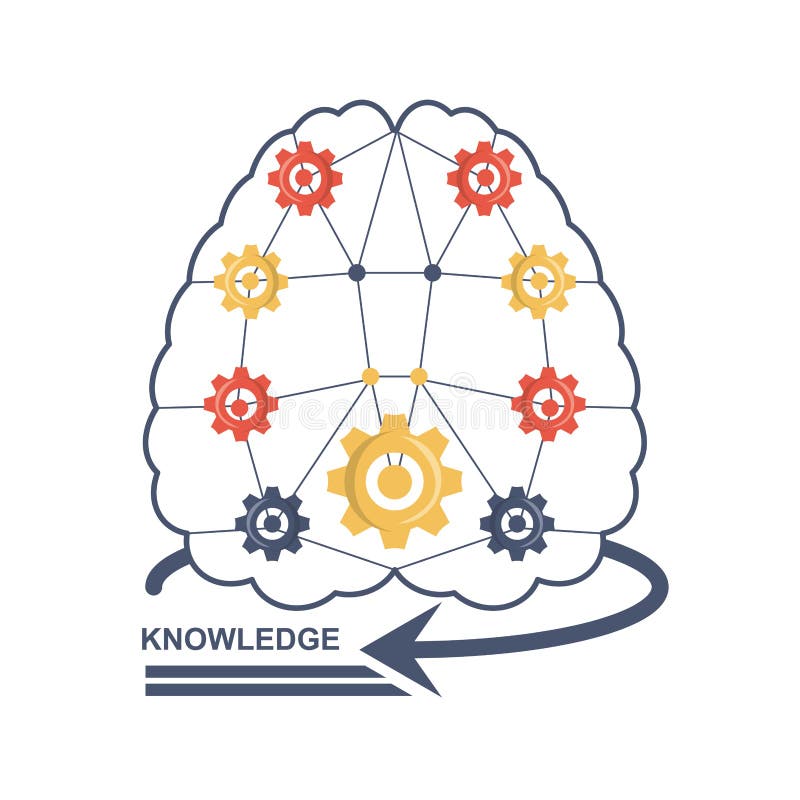 Brain with Gears Idea To Knowledge Stock Illustration - Illustration of ...