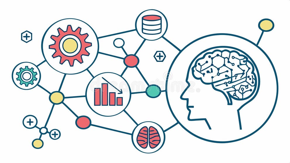 Brain Gears Network, Cognitive Processes, Thinking Mechanisms Vector ...