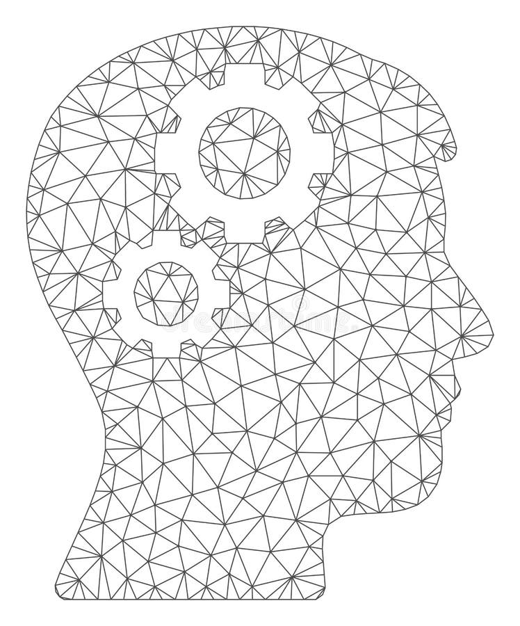 Brain Gears Polygonal Frame Vector Mesh Illustration Stock Vector ...