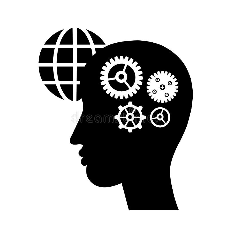 Brain gears symbol stock vector. Illustration of sign - 59039866