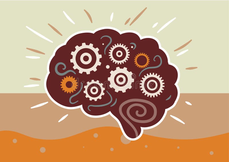 Brain with Gears, Thinking, Ideas and Creativity Stock Vector ...