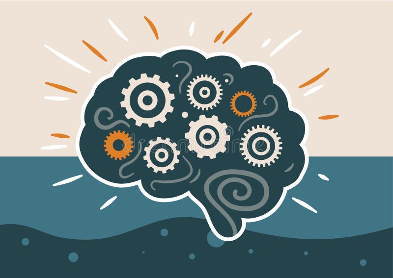 Brain with Gears, Thinking, Ideas and Creativity Stock Vector ...