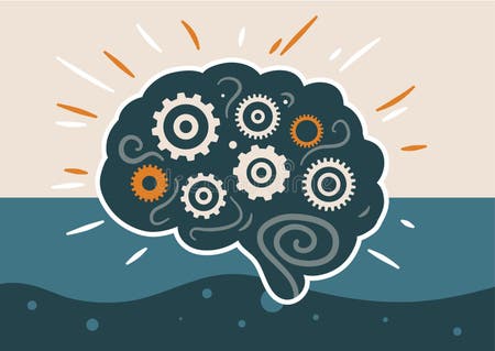 Brain with Gears, Thinking, Ideas and Creativity Stock Vector ...