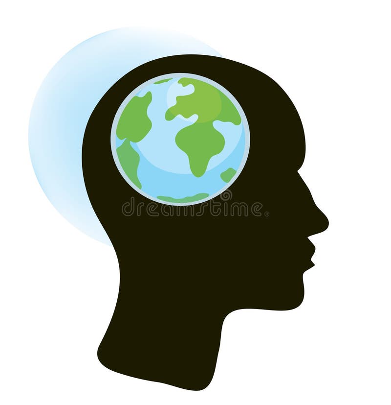 Brain World Globe Illustration Stock Vector - Illustration of ...