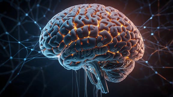 Brain With Glowing Neural Networks And Ai Algorithms Symbolizing