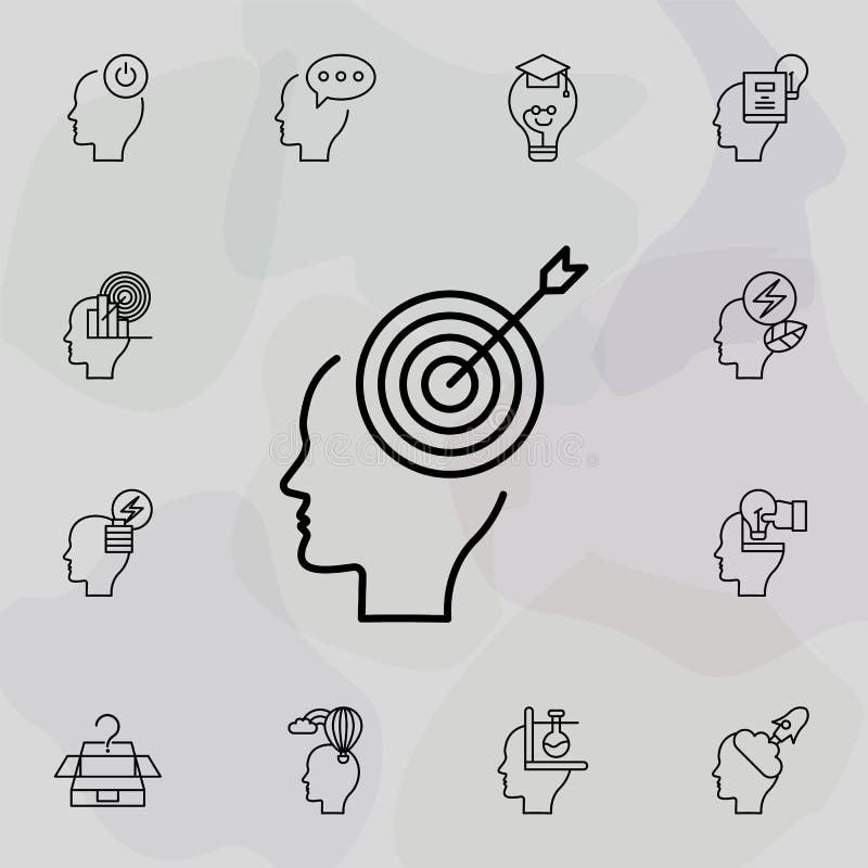 Brain, Goal, Target Icon. Universal Set of Creative Thinking for ...
