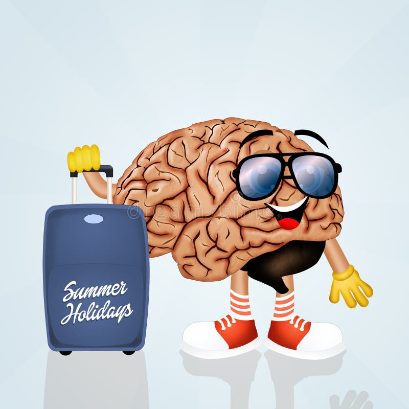 The brain goes on vacation stock illustration. Illustration of summer ...