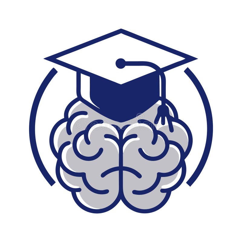 Brain with Graduation Cap: Symbol of Education, Knowledge, and ...