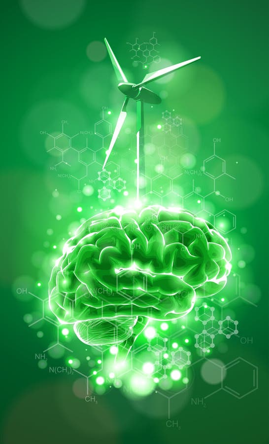 Brain - Green Technology Concept Stock Vector - Illustration of ideas ...
