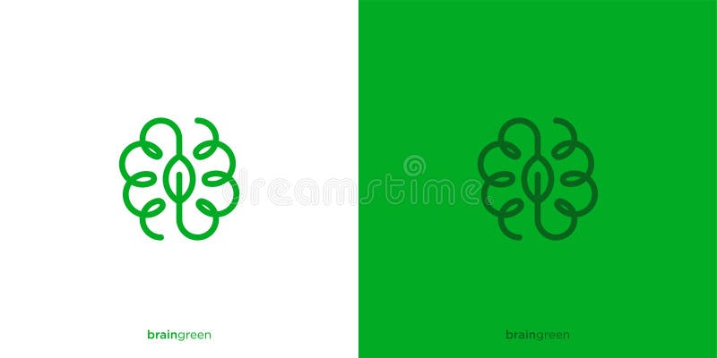 Abstract Brain Green Logo Design. Stock Vector - Illustration of tree ...