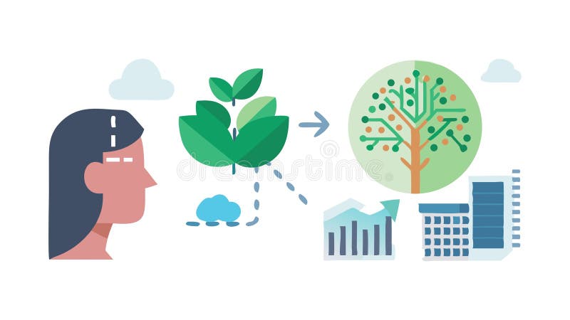Brain Growing Tree, Knowledge and Growth, Vector Design Generative AI ...