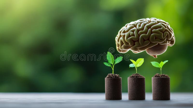 Brain Growth Concept with Plants Representing Development and Learning ...
