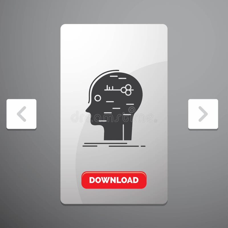 Brain, Hack, Hacking, Key, Mind Glyph Icon in Carousal Pagination ...