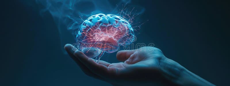 Brain in Hands Concept. Selective Focus Stock Illustration ...