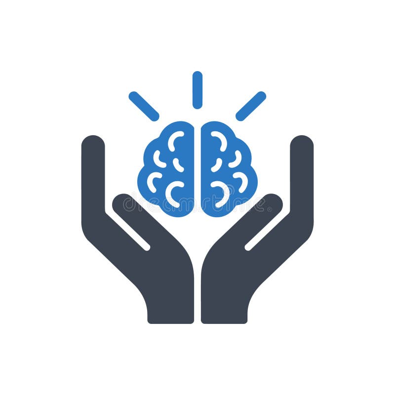 Brain and Hands Icon stock vector. Illustration of care - 361729596