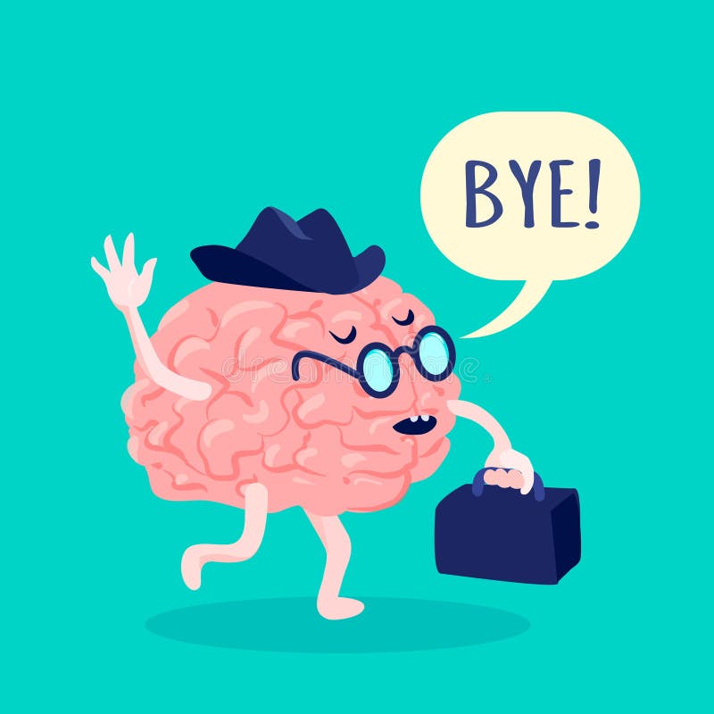 Brain Say Goodbye And Go Out Of Businessman Head Stock Vector ...