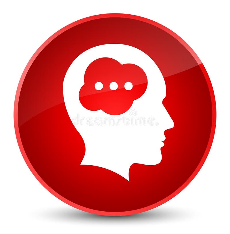 Brain Head Icon Elegant Red Round Button Stock Illustration ...