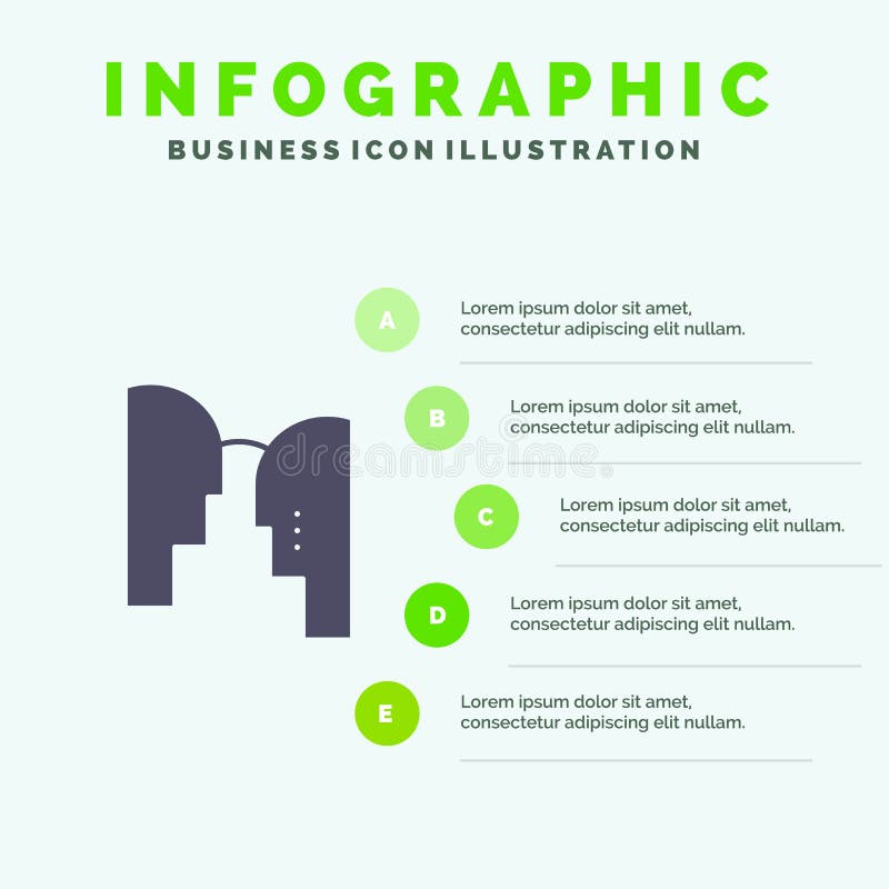 Brain, Head, Mind, Transfer Solid Icon Infographics 5 Steps ...