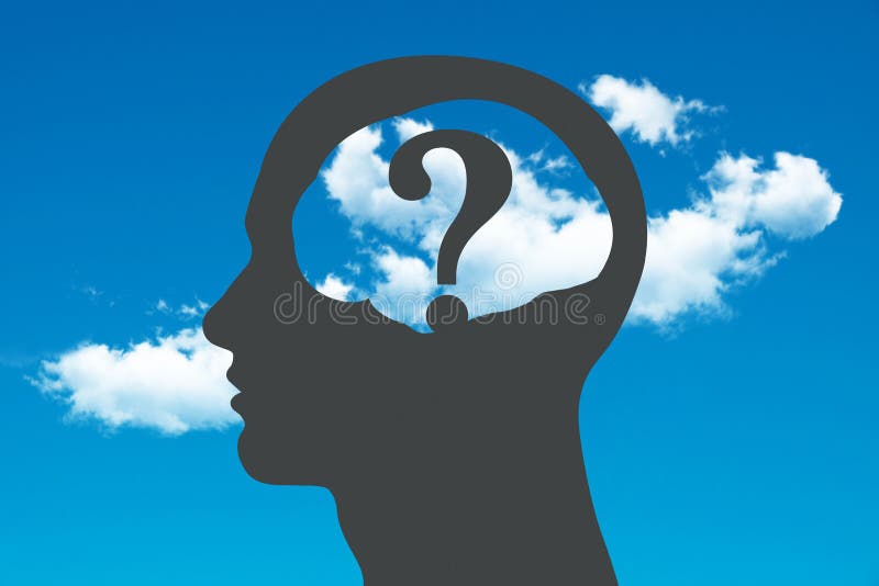 Brain Head with Question stock image. Image of innovation - 70986433