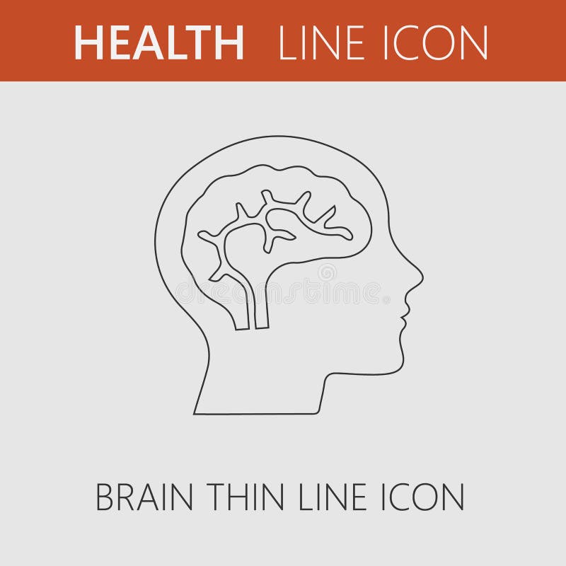 Brain head vector icon. stock vector. Illustration of icon - 171667577