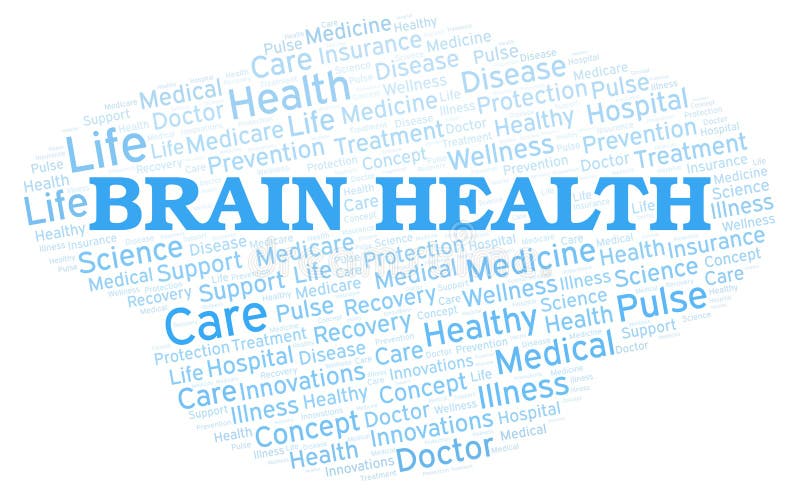 Brain Health word cloud stock illustration. Illustration of concept ...