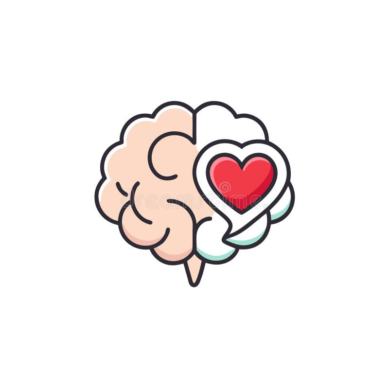 Brain with Heart Icon, Emotional Intelligence, Empathy, Logic and ...