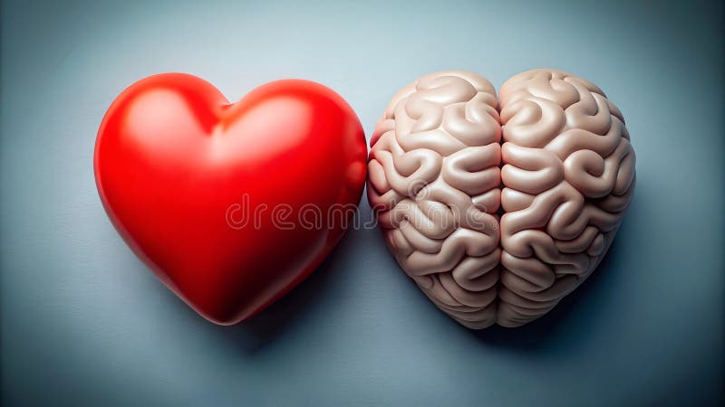 Brain and Heart for Mental Health Awareness Stock Illustration ...